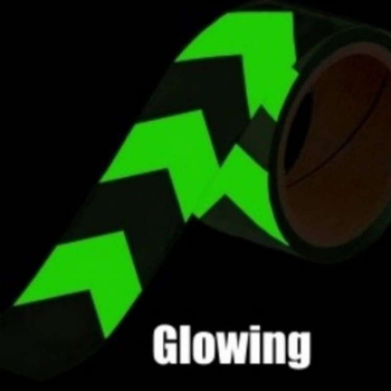 Promo Sticker Fosfor Safety Arah Evakuasi-Baricade Tape adhesive 5cm x ...