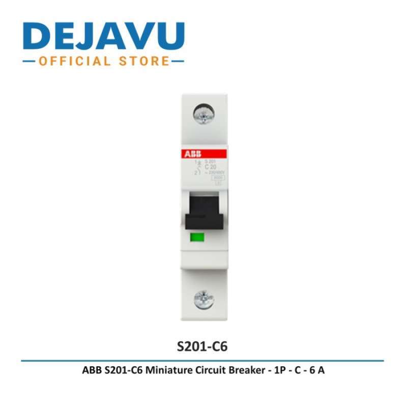 Jual ABB MCB S201-C6 Miniature Circuit Breaker - 1P - C - 6 A di Seller Dejavu Official Store ...