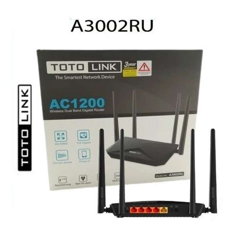 Promo TOTOLINK A3002RU - AC1200 WIRELESS DUAL BAND GIGABIT ROUTER ...