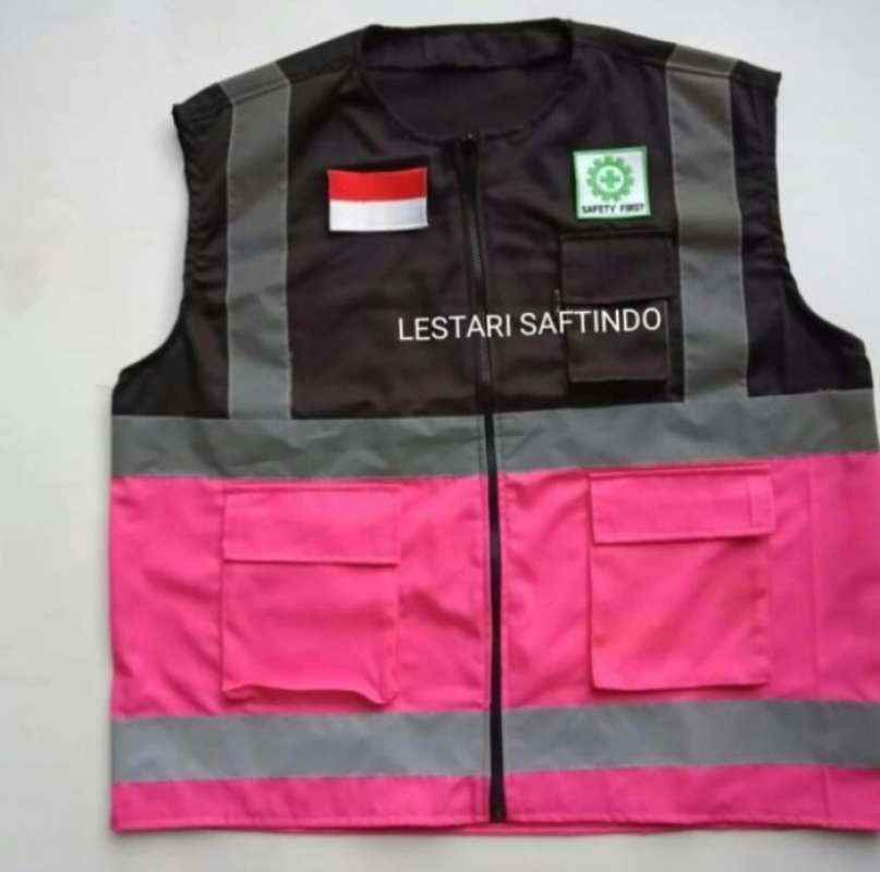 Promo Rompi Safety Bahan Drill Kombinasi Free Logo Bendera Dan K3 ...