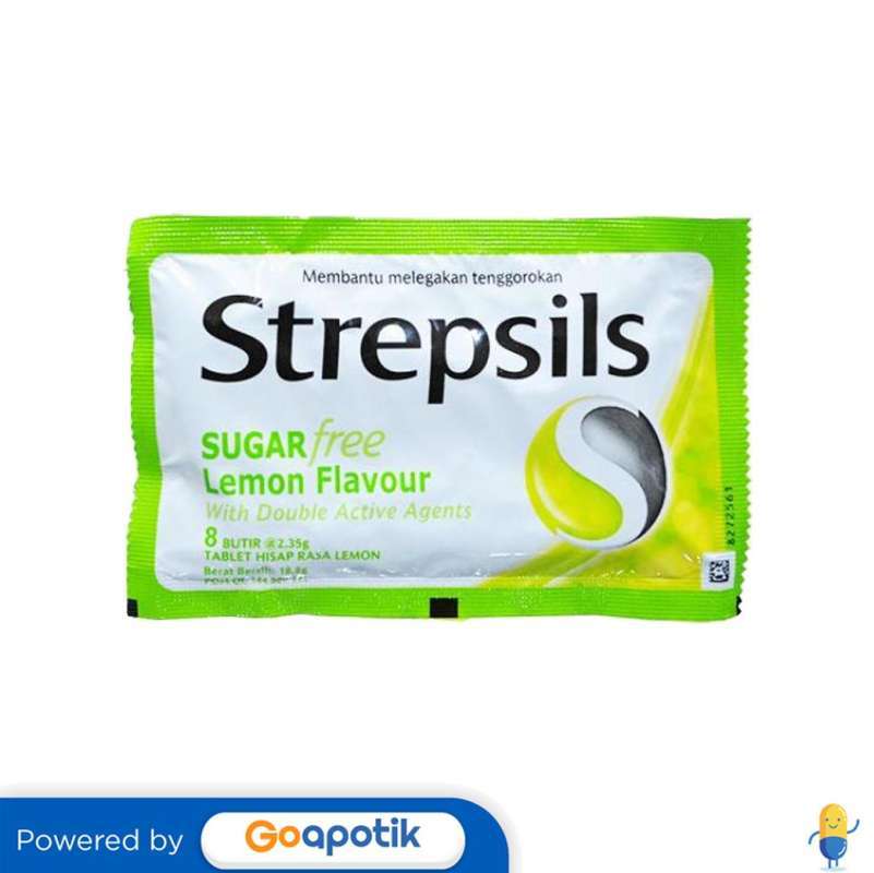 Jual Strepsils Lemon Flavour Sugar Free Sachet 8 Tablet Di Seller ...