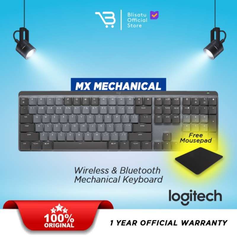 Promo Logitech Mx Mechanical Tactile Keyboard Wireless Bluetooth ...
