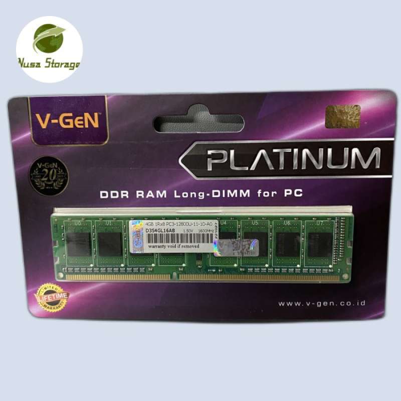 Promo Memory Ram Ddr3 4 Gb Pc12800 1600 Mhz V-gen Original Ram Pc ...