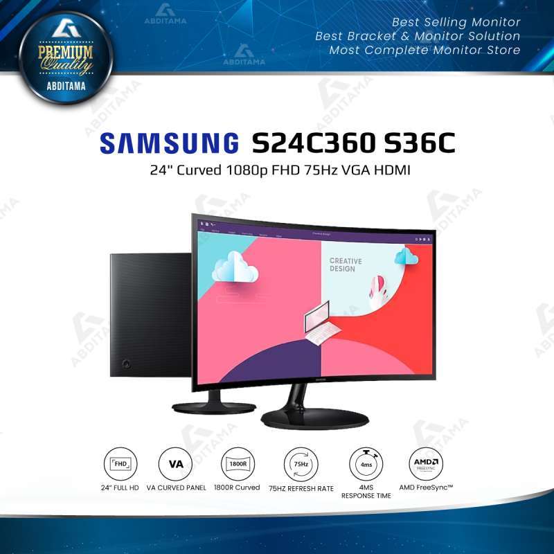 Jual Monitor Led Samsung S24c360 S36c 24 Curved 1080p Fhd 75hz Vga Hdmi ...