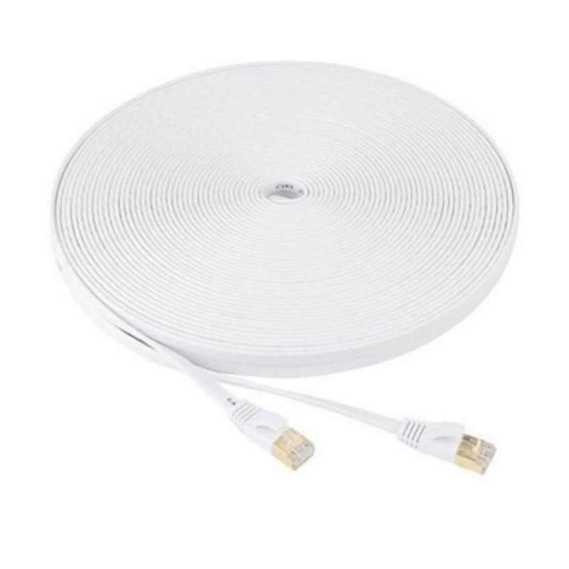 Promo Mediatech Kabel Lan Rj45 Cat 7 Flat 50M / 50 Meter ( 669279-Putih ...