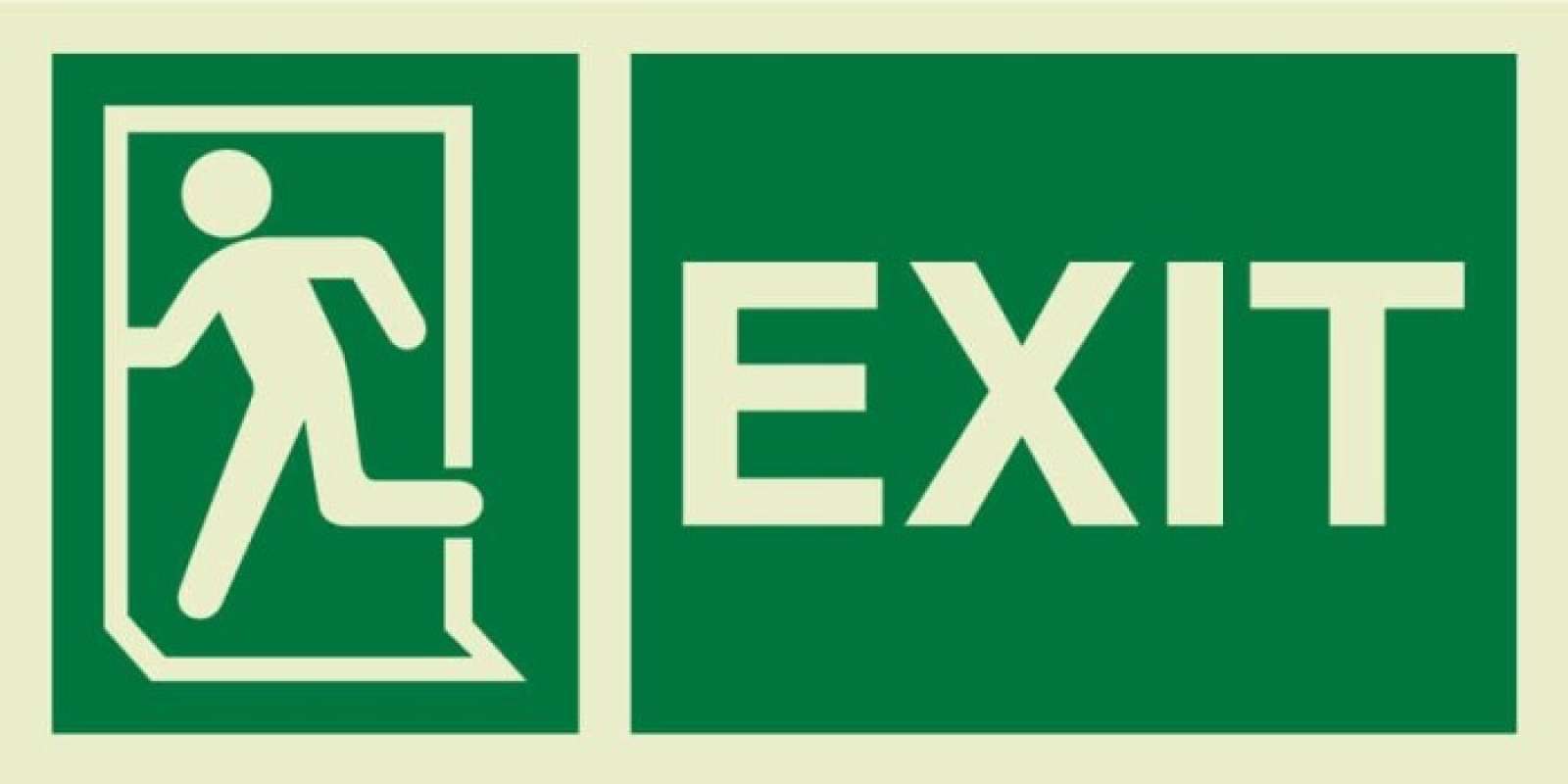 Promo Logo Sticker Exit With Running Man Symbol On Left - Imo Symbol ...