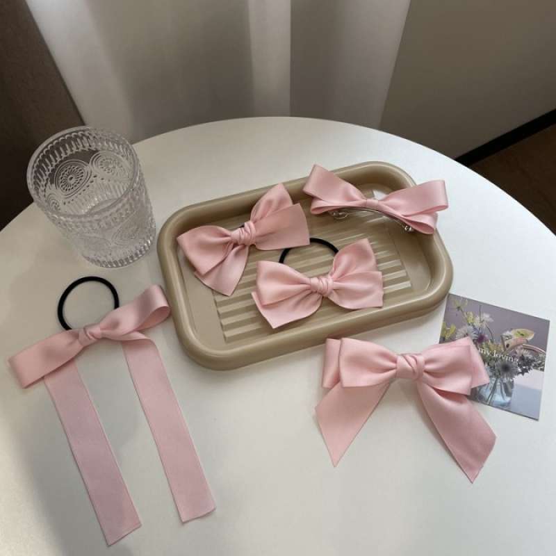 Promo Pita Rambut Varian Pink Hair Ribbon Jepit Klip Korea Jepitan Silk ...