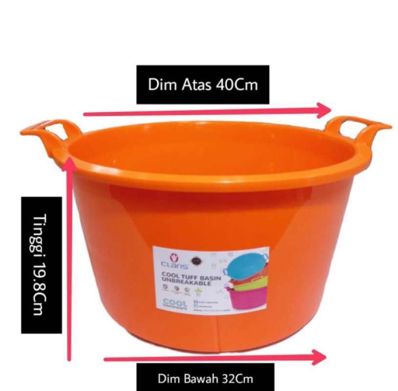 Promo Claris Baskom Air 3252 Re 18 Liter - Baskom Anti Pecah -baskom ...