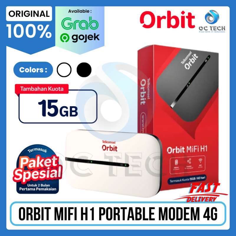 Jual Modem Wifi Telkomsel Orbit Mifi H1 Portable 4g Free Data 15gb 2 ...