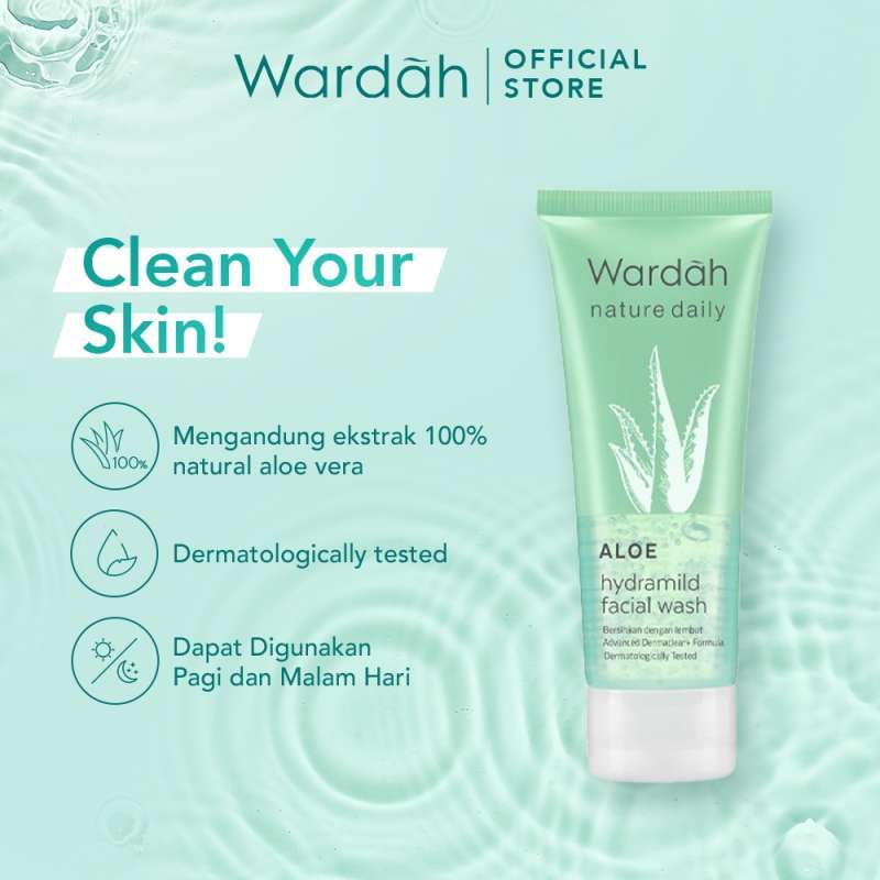 Jual [Wardah] Nature Daily Aloe Hydramild Facial Wash 100 ml di Seller ...