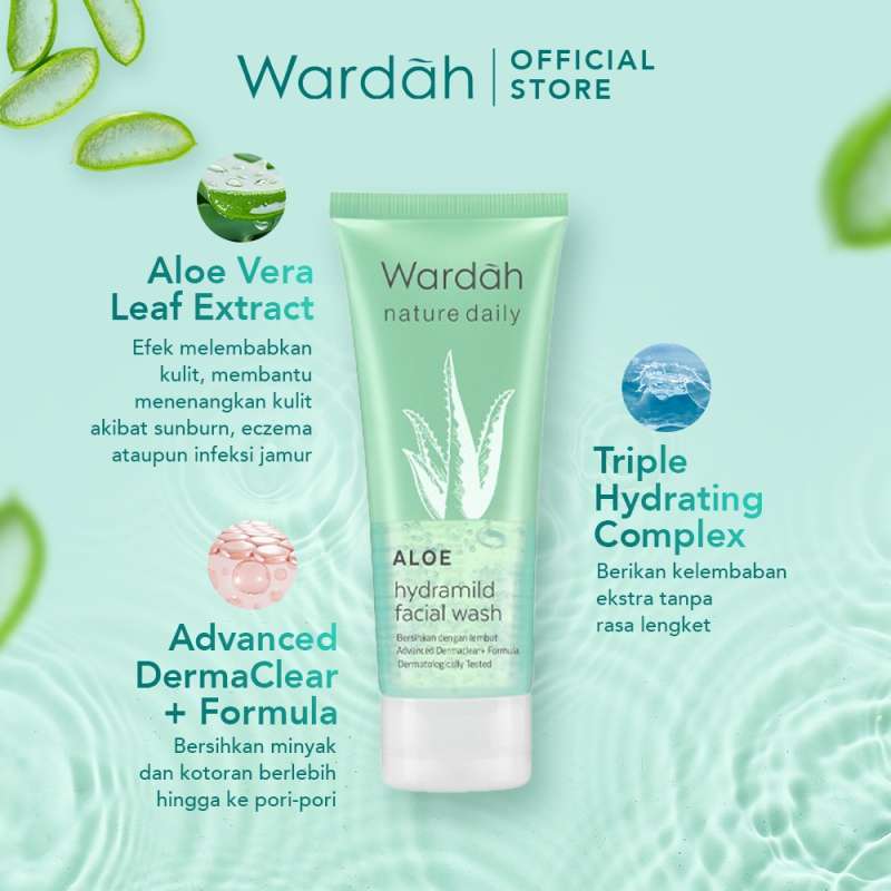 Jual [Wardah] Nature Daily Aloe Hydramild Facial Wash 100 ml di Seller ...