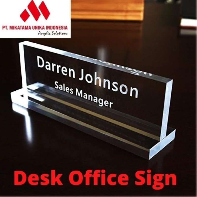 Jual ACRYLIC DESK OFFICE SIGN/CUSTOM AKRILIK NAMA UNTUK MEJA KANTOR ...