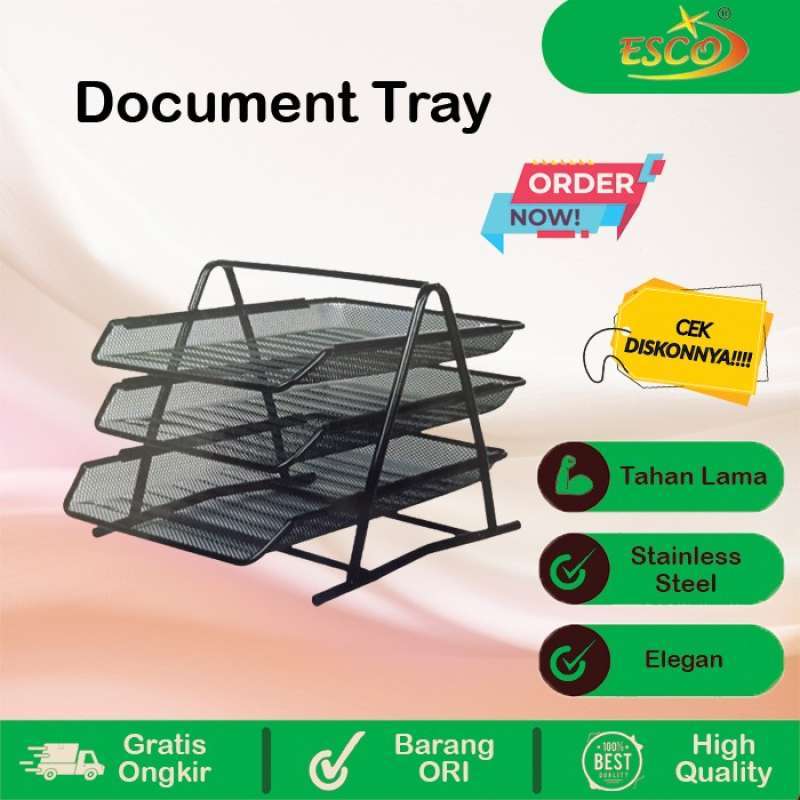Promo Document Tray 3 Tingkat Document Organizer Rak Kertas File Diskon ...