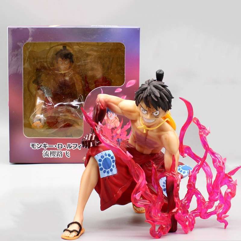 Promo Anime One Piece Flowing Cherry Luffy Figures GK Monkey D Luffy ...