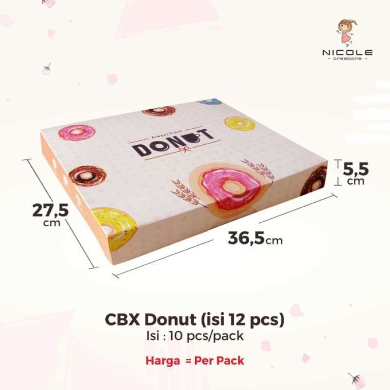 Promo Packaging/kemasan/kotak/box Donat Isi 12 By Nicole Creation ...