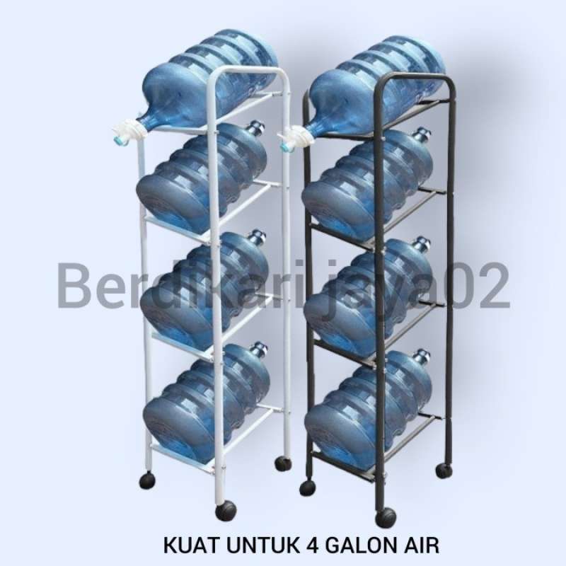 Promo Rak Galon 4 Susun Roda + Bonus Kran / Rak Galon Besi Berkualitas ...