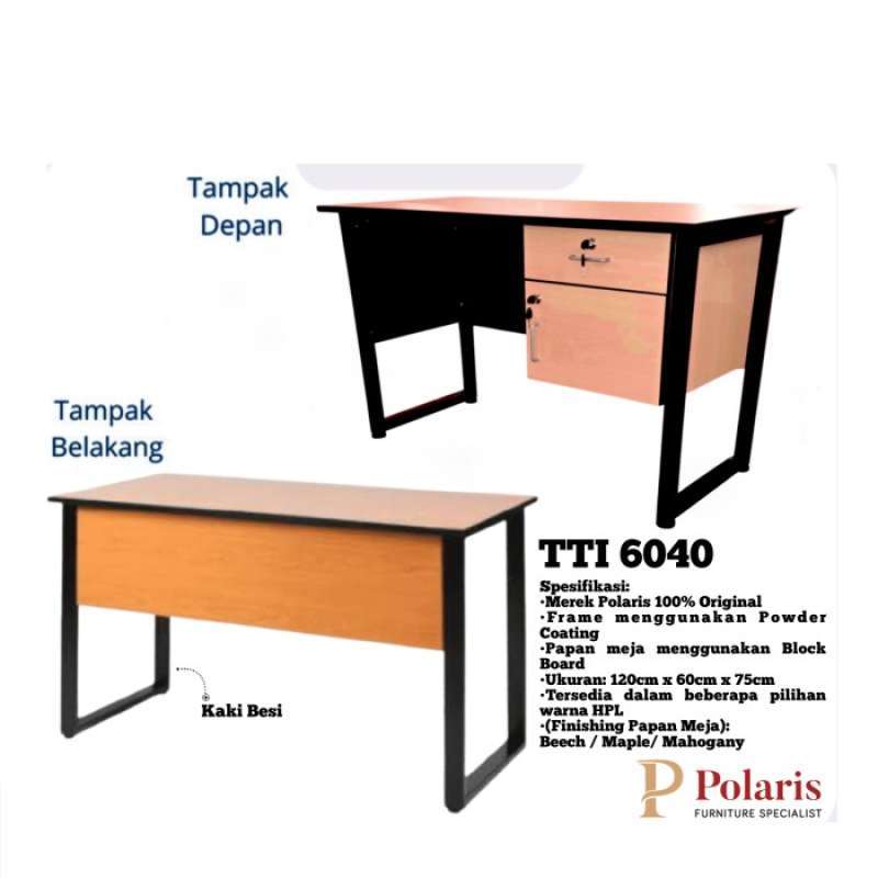 Jual Meja Kerja Kantor Hpl Meja Belajar Meja Tulis 1/2biro Polaris Tti ...