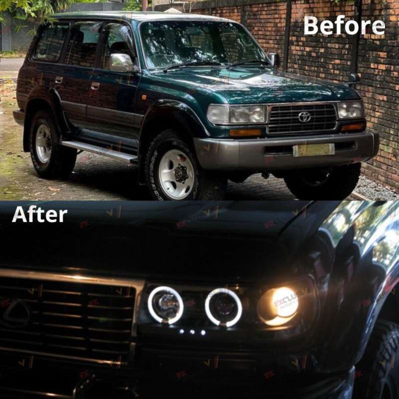 Jual Headlamp Landcruiser Vx80 Fj80 1990 1998 Angel Eyes Projector ...