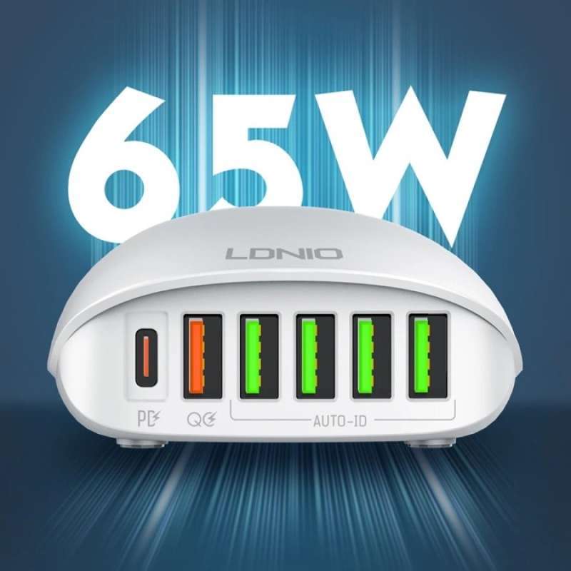 Jual Ldnio A6573c 65w Super Fast Charging Desktop Charger Type C ...