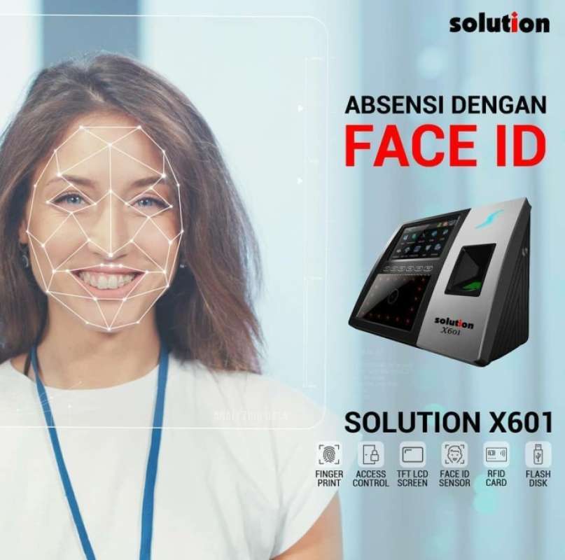 Jual Solution Mesin Absensi X601 Support Akses Door Wajah , Finger ...