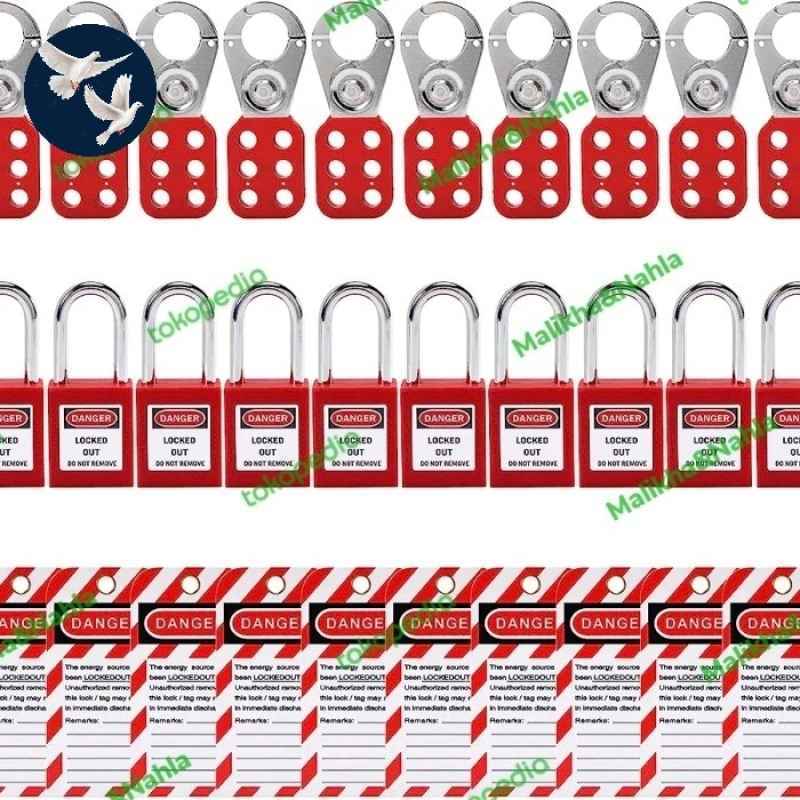 Promo Lockout Tagout Kit With Hasps, Loto Tags, Red Safety Padlocks - Merah Berkualitas - Putih ...