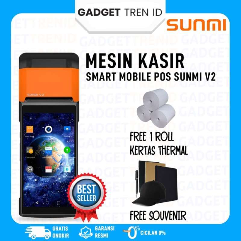 Promo Mesin Kasir Android SUNMI V2 2/16GB 4G Thermal Printer Scanner ...