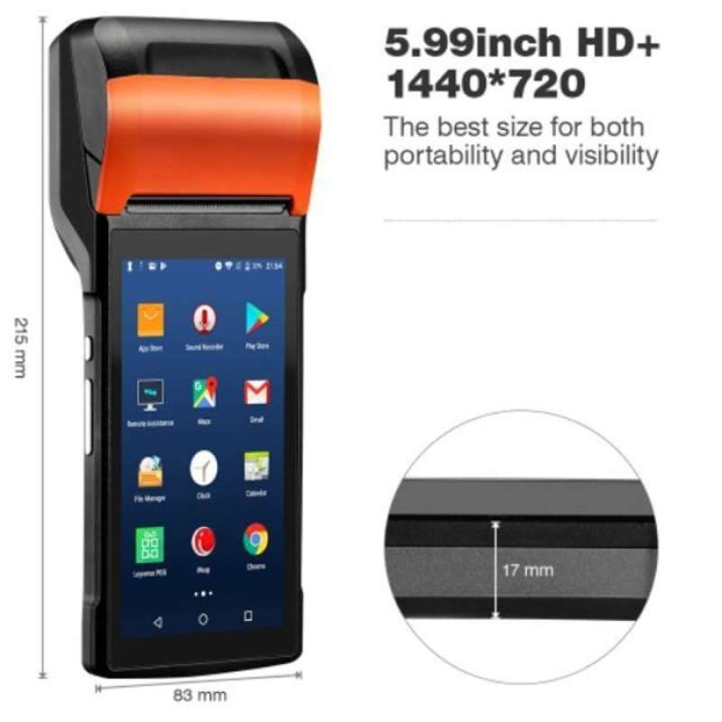 Promo Mesin Kasir Android SUNMI V2 2/16GB 4G Thermal Printer Scanner ...