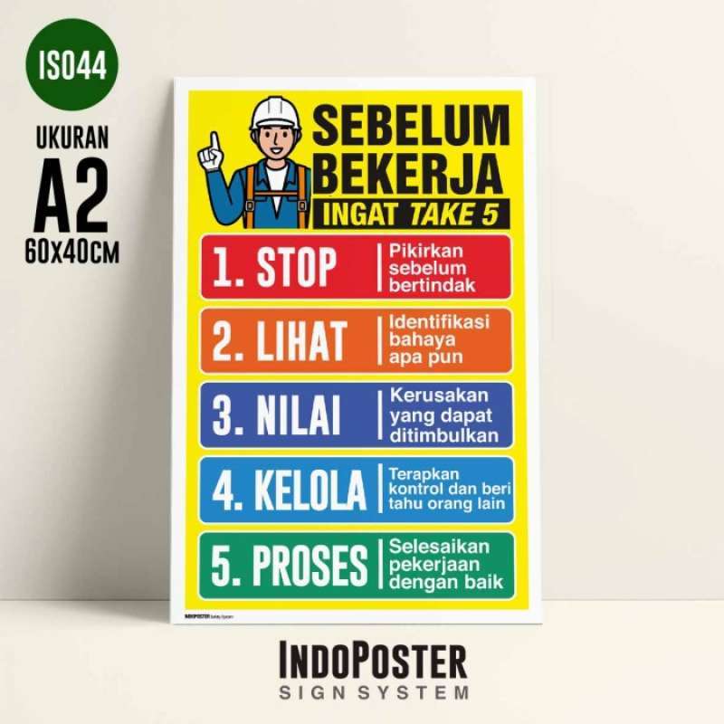 Promo Poster K3 Safety Sebelum Bekerja Ingat Take 5 A2 Tf Diskon 23% Di ...