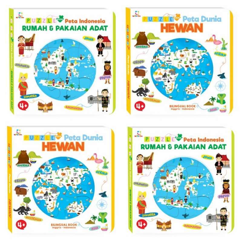 Jual Opredo Puzzle Book Peta Indonesia Dunia : Rumah & Pakaian Adat ...