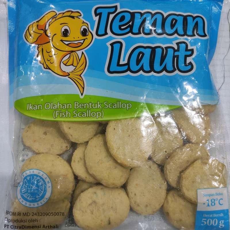 Jual Teman Laut (Ikan Olahan Bentuk Scallop) 500g di Seller Wahana Food ...