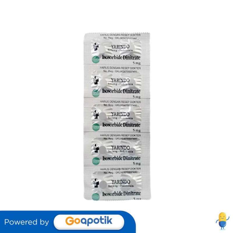 Jual ISOSORBIDE YARINDO 5 MG STRIP 10 TABLET di Seller Apotek Indah ...