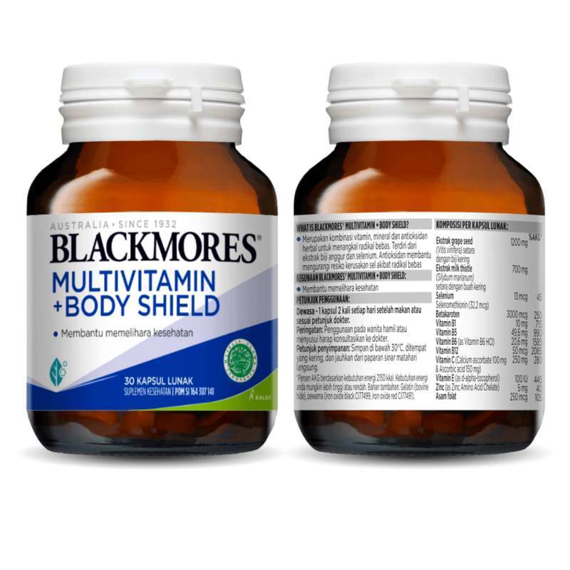 Jual Blackmores Multivitamin Body Shield Dewasa 30 Kapsul Lunak Vitamin ...