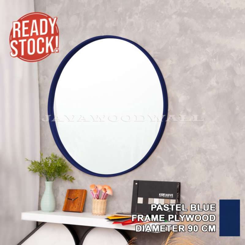 Promo Cermin Bulat Diameter 90 Cm Round Mirror Frame Plywood Pastel ...