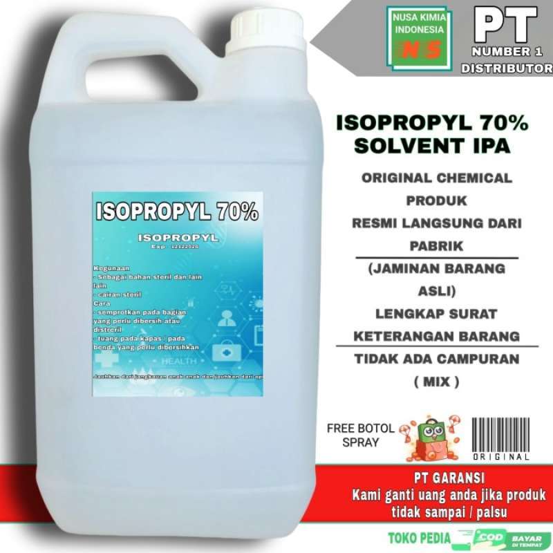 Promo Alkohol Isopropyl 5 Liter 70% / Alkohol Isopropyl 70% 5 Liter ...