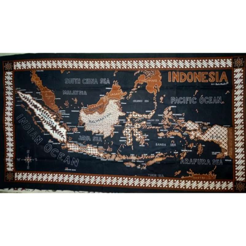 Promo Taplak Meja/hiasan Dinding Batik Peta Indonesia Diskon 33% Di ...