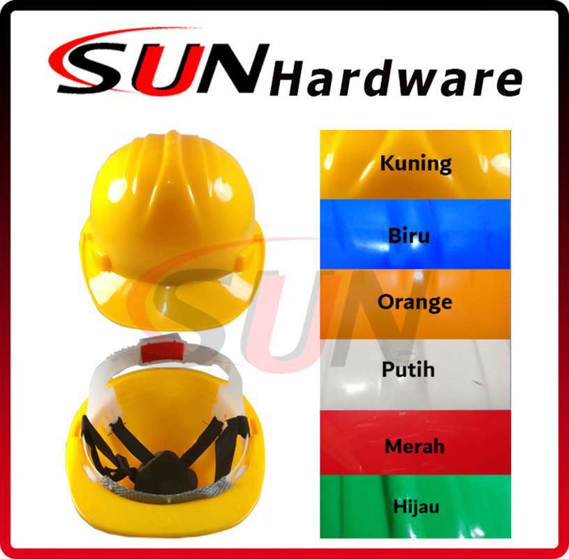 Jual Helm Proyek Safety Helmet Orange Kuning Biru Putih Merah Hijau Di ...