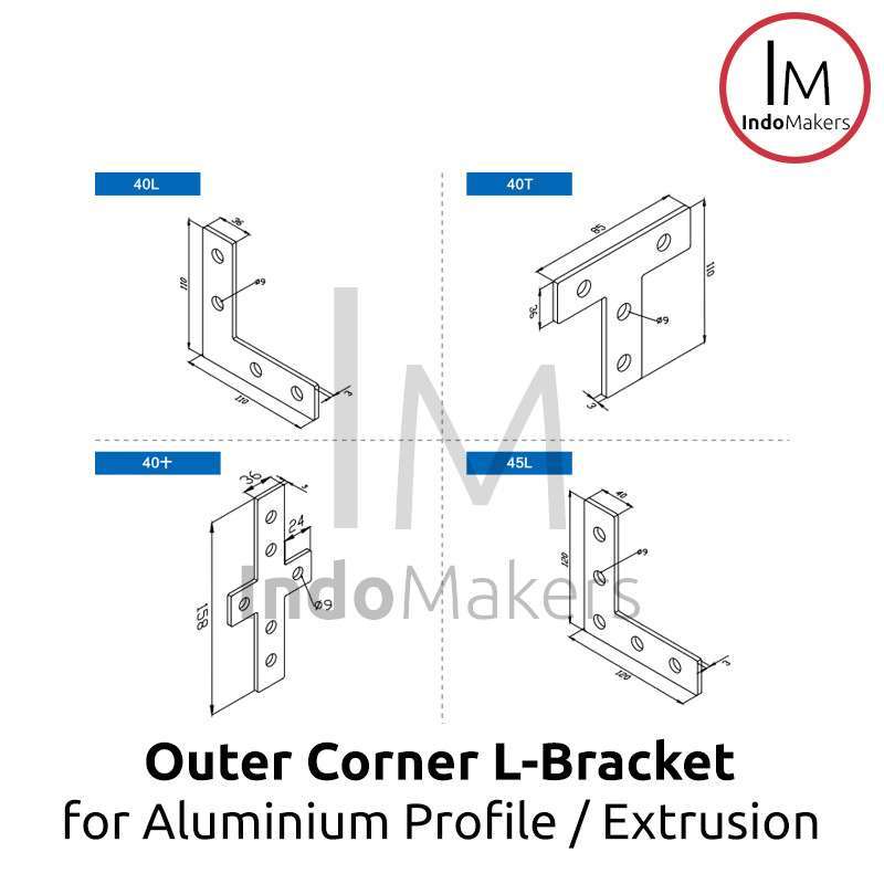 Jual Aluminium Profile Reinforced Outer Bracket L Joint Profile 4545 Di Seller Indomakers ...