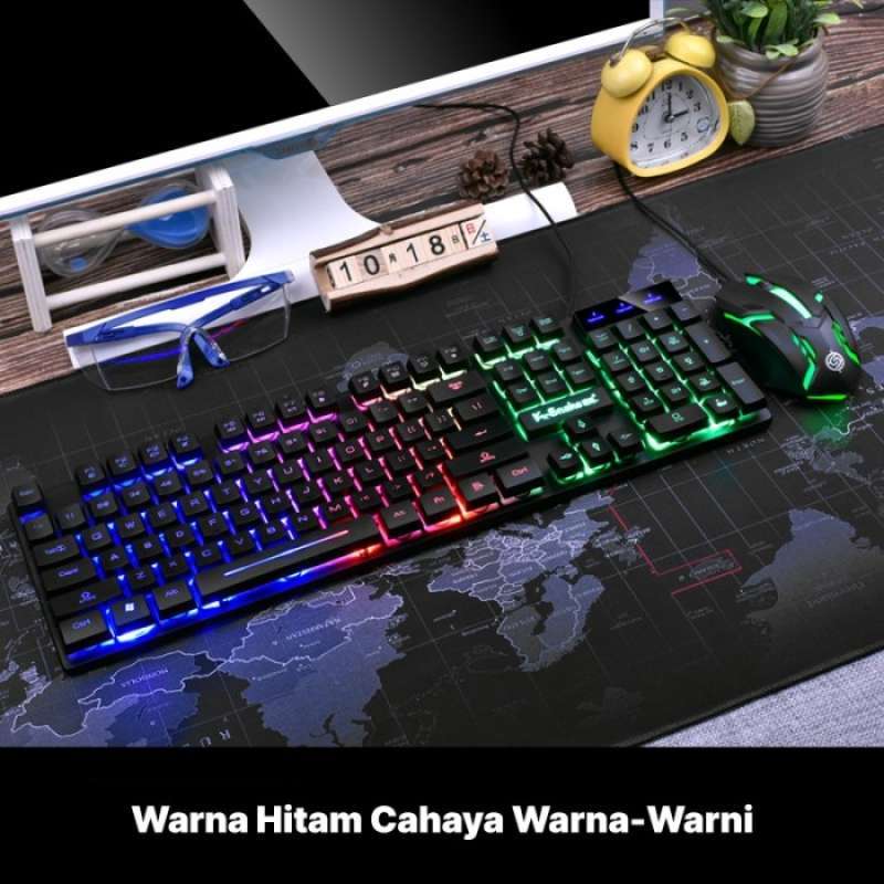 Promo Mister Gadged - Keyboard Mouse Set Gaming Km320 Kabel Cahaya Rgb ...
