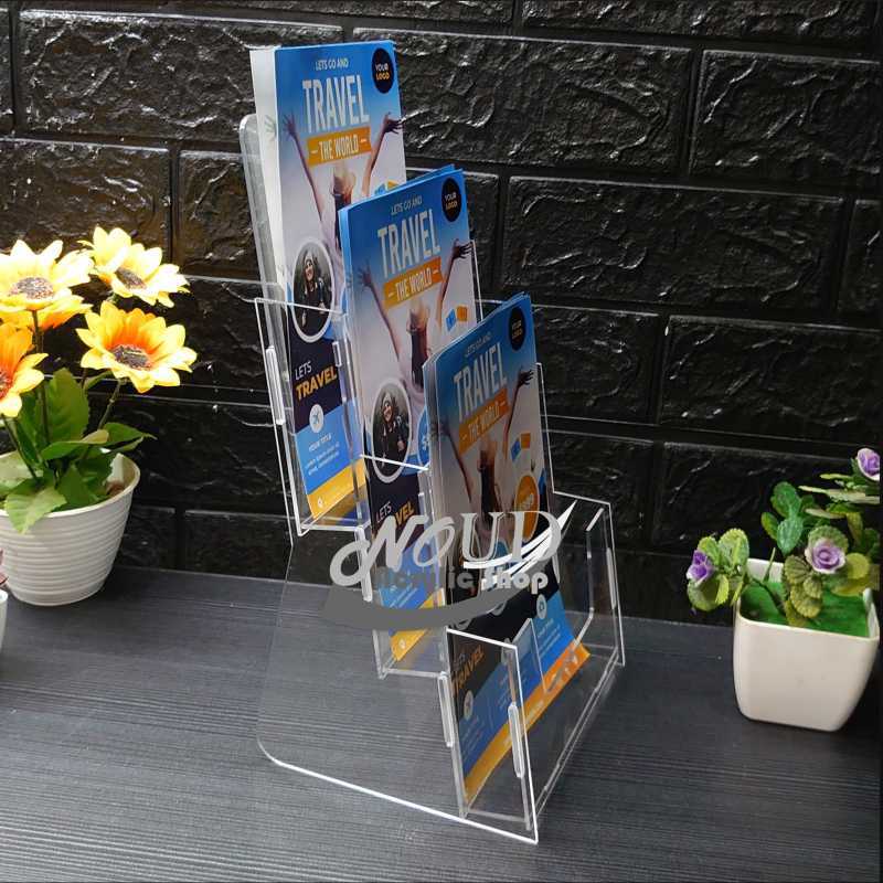 Jual Tempat Brosur Akrilik / Display Brosur Acrylic / Rak Brosur Uk. A4 ...