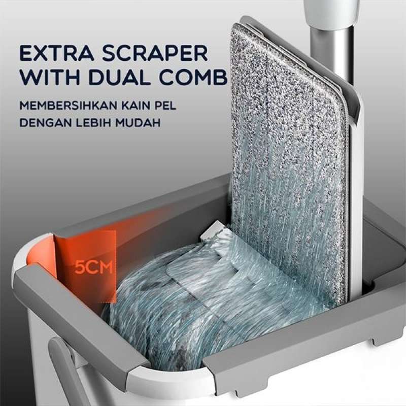 Jual Alat Pel Lantai Ultra Mop Dengan Ember Ergonomic Handle 360° Di ...