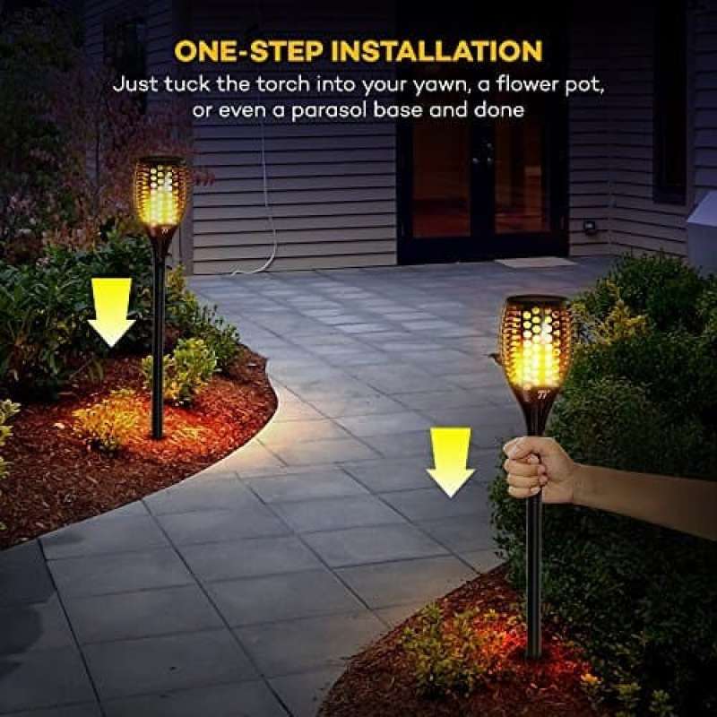 Promo Lampu Taman Solar Led Panel Tenaga Matahari Model Obor Api ...