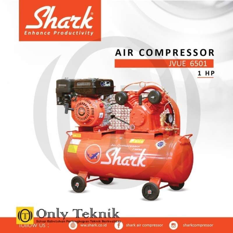 Promo Shark Air Compressor 1 Hp 83l Mesin Kompresor Angin + Engine 6.5 ...