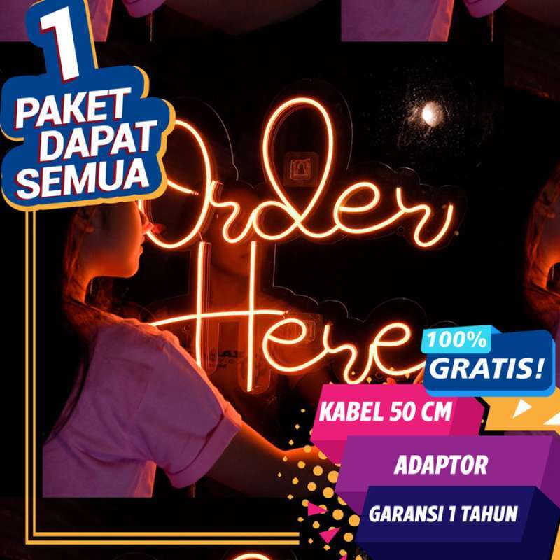 Promo Lampu Hias Neon Sign Custom 7 Huruf Lampu Led Diskon 23% Di ...