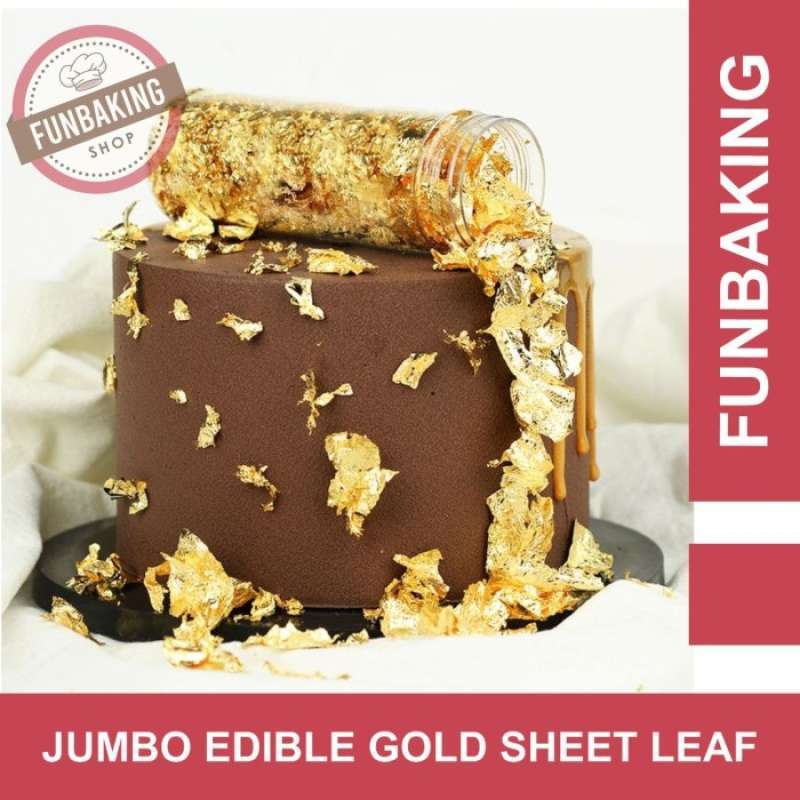 Promo FunBaking - JUMBO EDIBLE GOLD SHEET LEAF GOLD LEAF FLAKES 24K ...