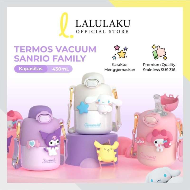 Jual Botol Minum Anak Stainless Steel Termos Sanrio Melody Kuromi Tahan Pan di Seller Grand ...