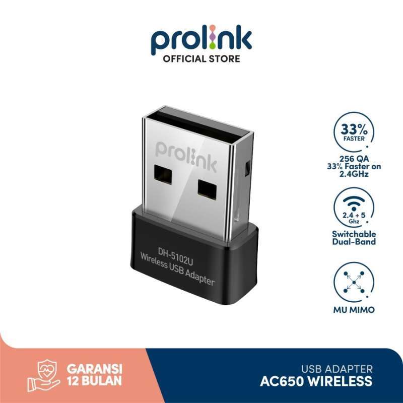 Jual PROLiNK AC650 Wireless USB Adapter Dongle WiFi Dual Band DH5102U di Seller METRIX SHOP ...