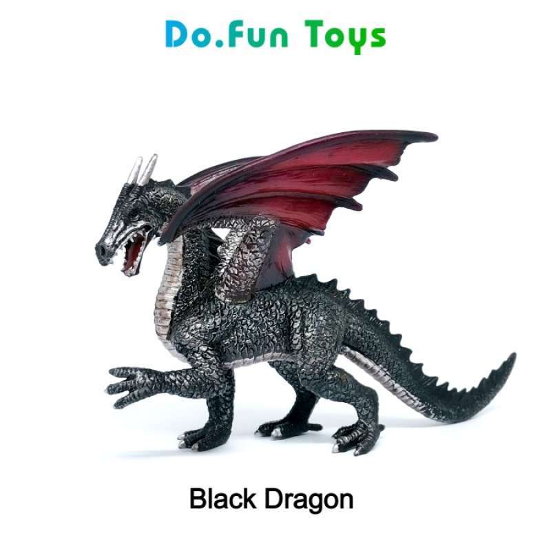 Jual Black Dragon Fantasy Figure / Miniatur Mainan Naga Hitam Di Seller ...