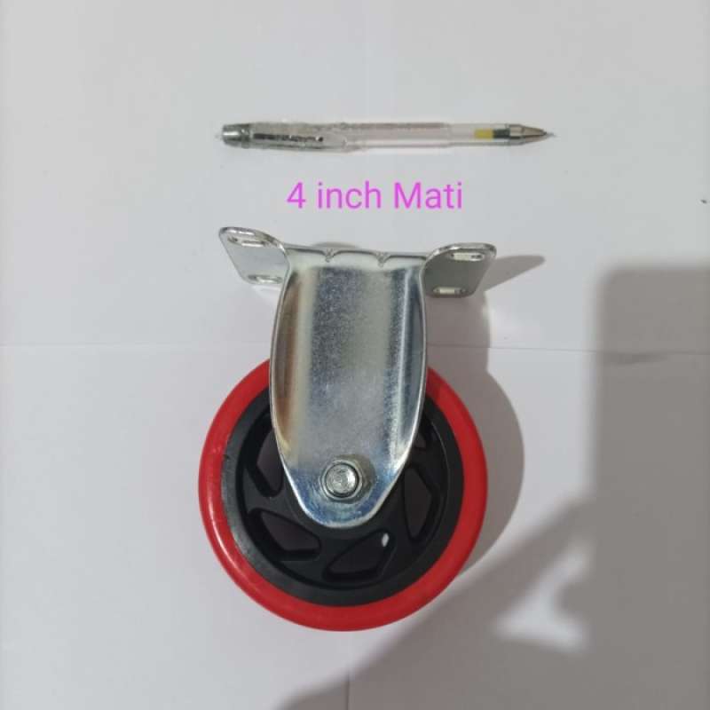 Promo RODA PU MERAH 4 INCH VARIASI TIPE / RODA KASTOR DAN TROLI HEAVY ...