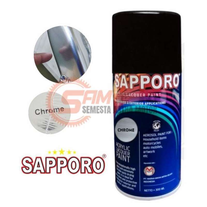 Jual Cat Semprot Sapporo Chrome Colour Spray Warna Kilap Pilox Pernis ...