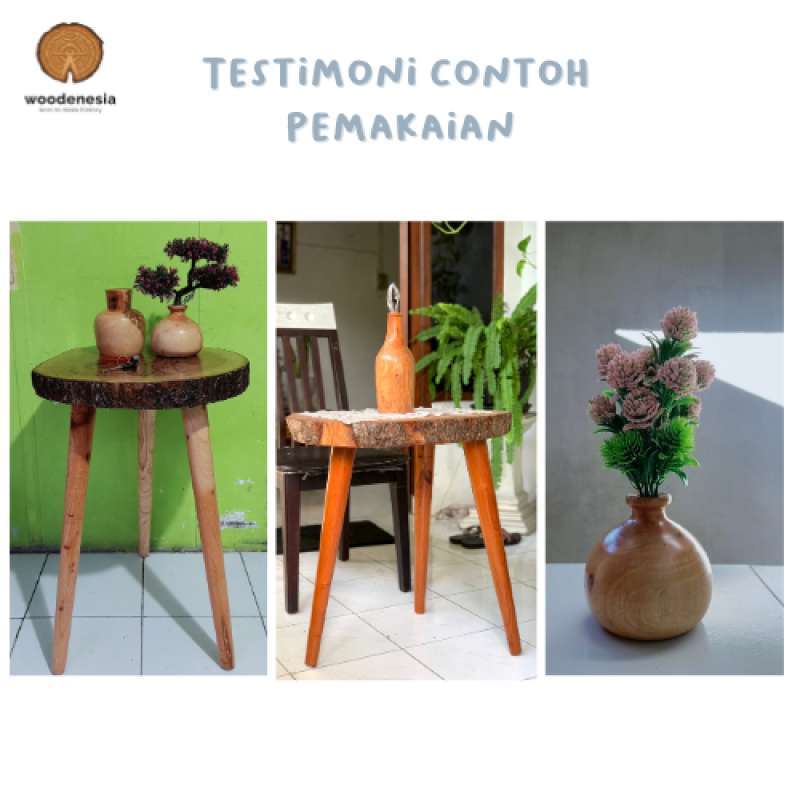 Jual Woodenesia Vas Bunga Aesthetic Hiasan Rumah Rustic Minimalis ...